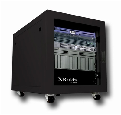 XRackPro2 12U Quiet Rackmount Server Cabinet Black